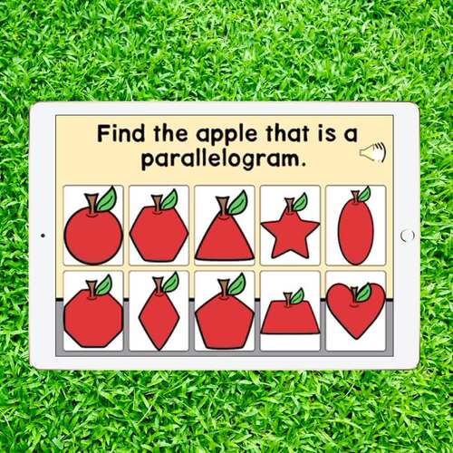 Find the Back to school Shapes | BOOM CARDS with audio | PARALLELOGRAM