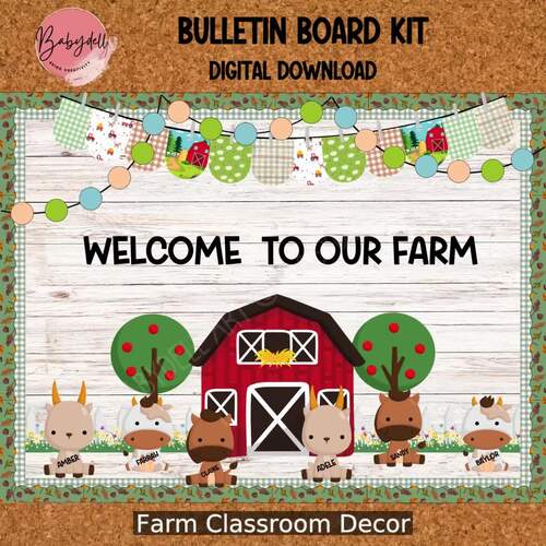 Farm Classroom Decor | Farm Animals Bulletin Board Kit | Back to School