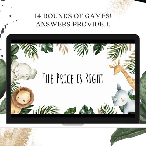 Jungle Safari Virtual Baby Shower Games by Moment Printables | TPT