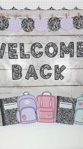 Welcome Back to School Bulletin Board for Composition Notebook ...