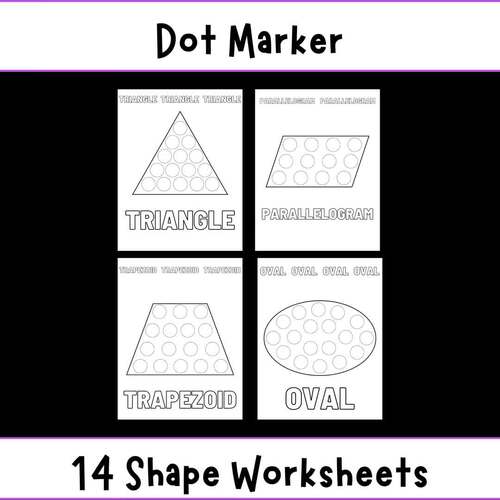 Preschool Shapes Dot Marker Activity Worksheet | 14 Shapes Included!