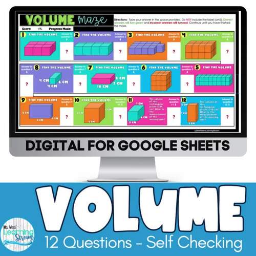 Volume of Rectangular Prisms by Mrs Waters Learning Stream | TPT