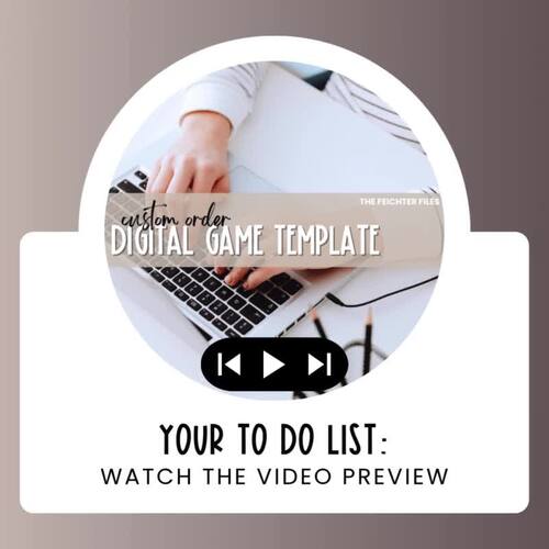 Custom Order Commercial Use Digital Game Template | Self Checking