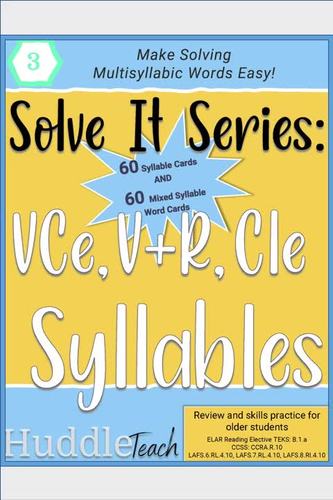 VCe, V+R, Cle Syllables - Solve It! Series by HuddleTeach | TpT