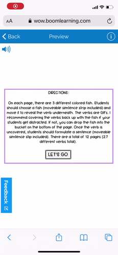 Fishing for Verbs Boom Cards™ for Speech Therapy by Teach Speech 365