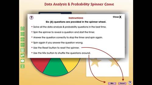 Data Analysis & Probability: Spinner Game - PC Gr. PK-2 by CCP Interactive