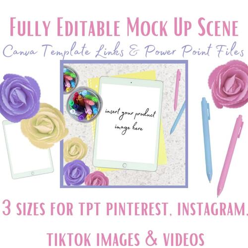 Digital Tablet Mockup In Pastels by Make A Scene Mockups | TPT