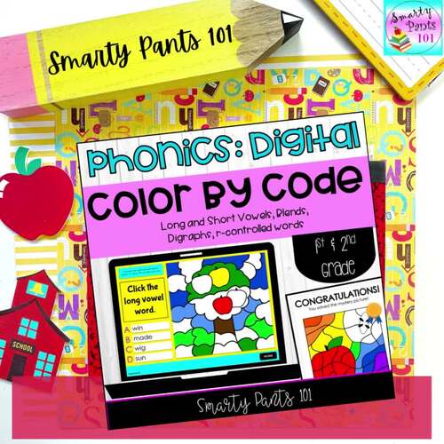 Digital Color By Code Phonics Google Slides Vowels, Digraphs, Blends ...