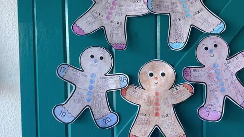 4th Grade Gingerbread Man Math Craft Bundle | Christmas, Winter ...