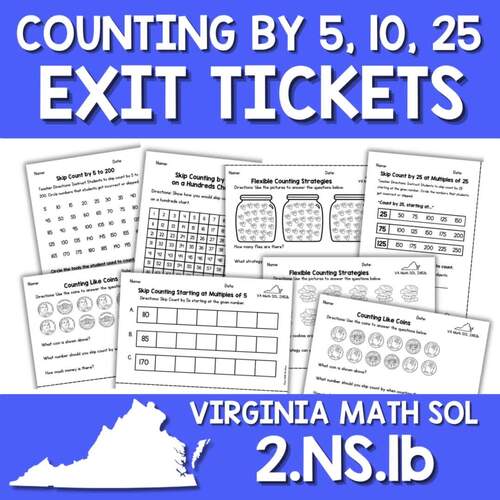 Forward Counting by 5 10 25 Virginia 2023 VA SOL 2.NS.1b 2nd Grade Exit ...