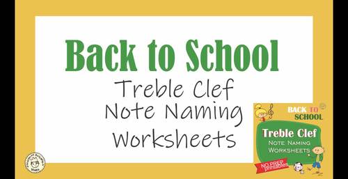 Treble Clef Note Name Worksheets | Back to School | TPT