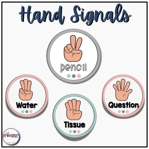 Boho Rainbow Hand Signals for Classroom Management | Quiet Classroom ...