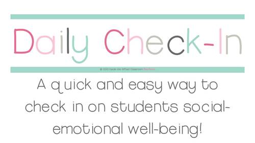 Daily SEL Check-in Google Form | Digital & Editable | TPT