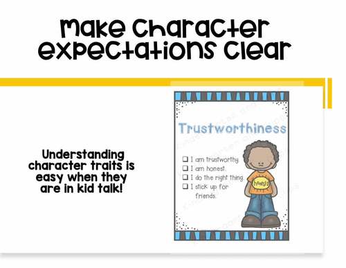 Character Education Posters and Coloring by Kindergarten and Clips