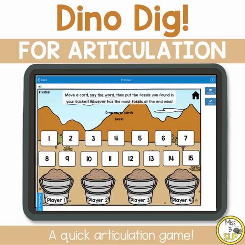 Speedy Speech Quick Articulation Game - Dinosaurs - Digital Boom Cards
