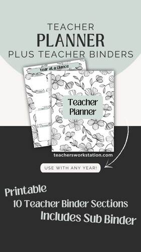 Teacher Planner and Teacher Binders Floral | TPT