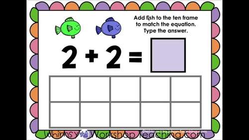 Google Slides Math Addition to 10 Ten Frames Distance Learning | TPT