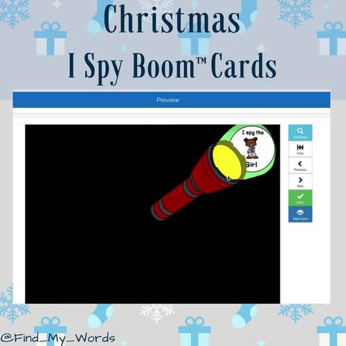 Christmas I Spy Flashlight Search Boom™ Cards by Find My Words | TpT