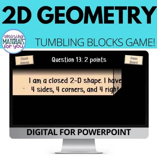 Geometry 2D Shapes Lines Rays Points Congruent Shapes Tumbling Towers Game