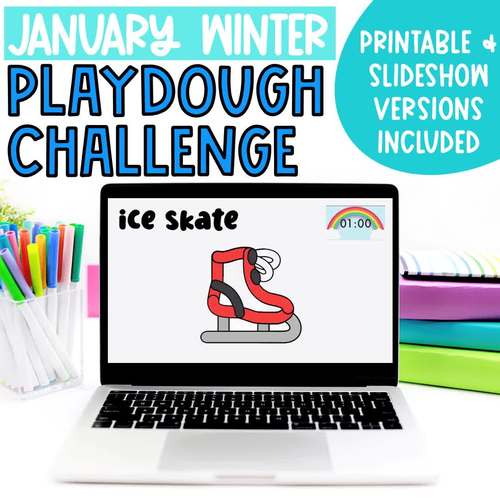 Kindergarten January Playdough Challenges by The Kinderhearted Classroom
