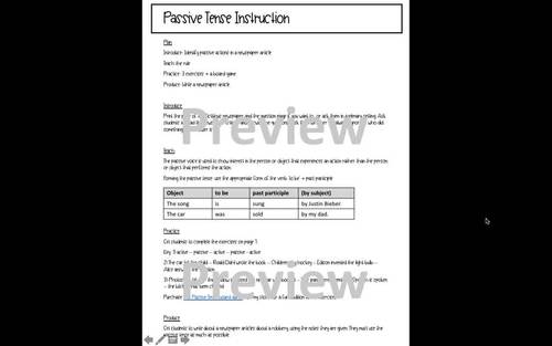 Passive Voice Lesson Plan and Worksheet by The ESL Educator | TPT