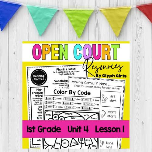 Open Court Reading 1st Grade Unit 4, Lesson 1 Resources by Glyph Girls