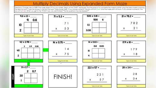 Multiply Decimals Using Expanded Form Printable and Digital Activities ...