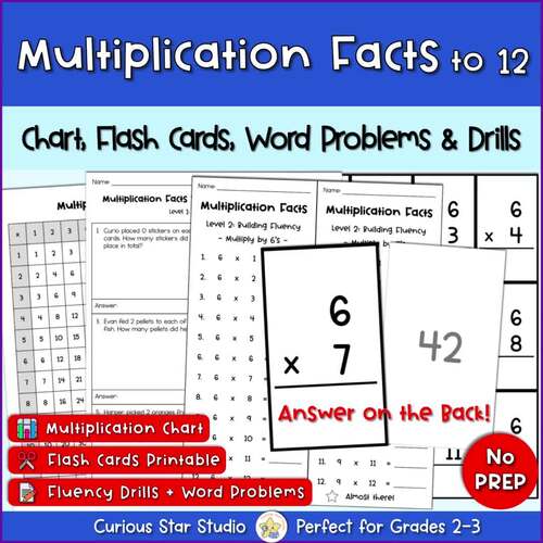 Multiplication Chart Blank | Flash Cards Printable to 12 | Fact Fluency ...