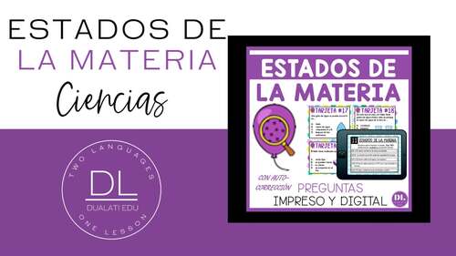 Estados de la Materia | Tarjetas de Trabajo | States of Matter Spanish