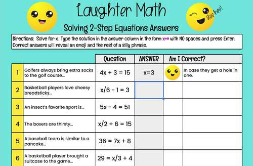 Two Step Equations Digital Activity - Laughter Math by Try-Angle Math