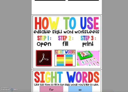 Editable Sight Word Games - Monthly Bundle by Kayse Morris - The CEO ...
