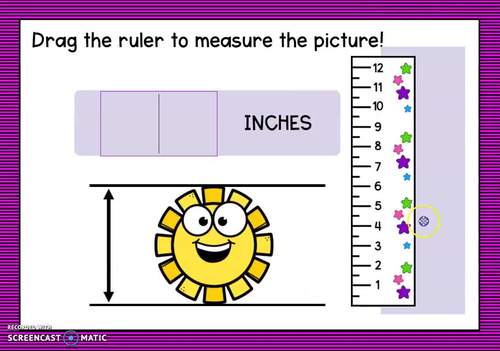 Measure with a ruler inches Boom Cards™ Distance Learning by Creating 4 ESL