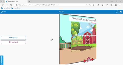 Turkey Goes To School Book Buddy Boom Cards (Digital Task Cards)