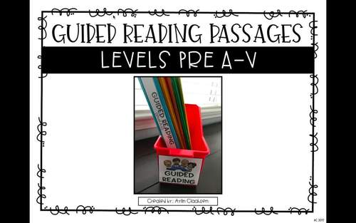 Guided Reading Passages Bundle: Level A-P by Aylin Claahsen | TpT