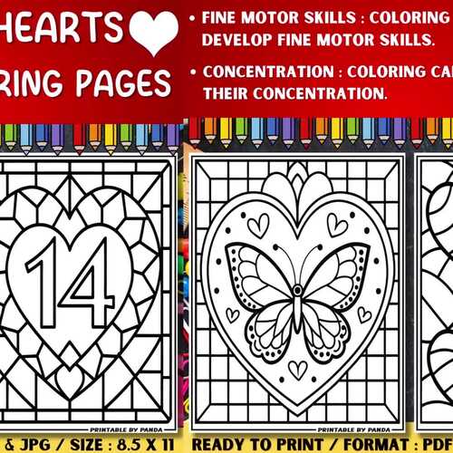 Valentine Hearts Mandala Coloring Pages Valentines Day Activities ...