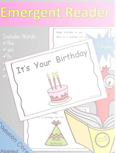 Emergent Reader Kindergarten Guided Reading Birthday Back to School