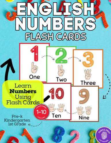 English 1-10 Numbers Flash Cards: Learn Numbers and Practice Counting