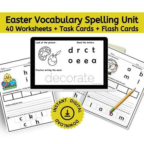 Easter Spelling & Sight Word Literacy Pack | Word Wall, Worksheets ...