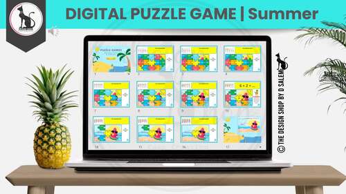 Digital Resources Google Slides Templates Puzzle Game Summer Theme | Set 22