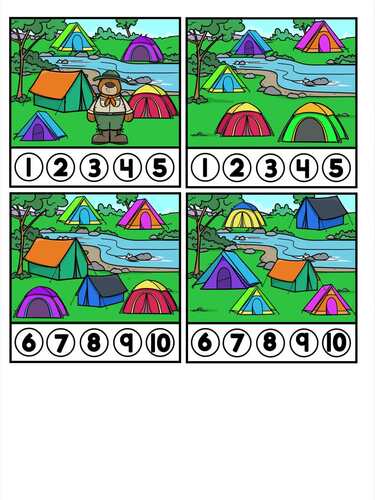 Tent-Tastic Counting Activity | Numbers 1–10 | Camping Themed Math Center