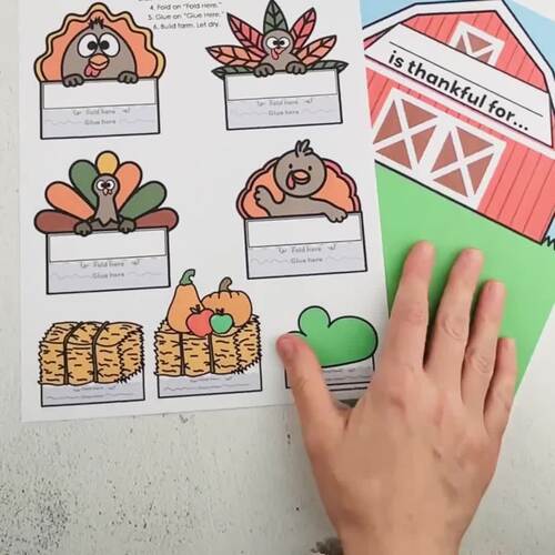 Thanksgiving Craft | 3D Thankful Farm & Turkey Writing Activity 1st-3rd ...