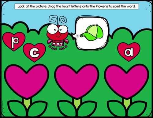 Valentine's Day CVC Words for Google Slides™ by Rhody Girl Resources