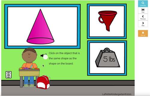 Back to School 3-D Shapes Match BOOM Cards by La Petite Kindergarten