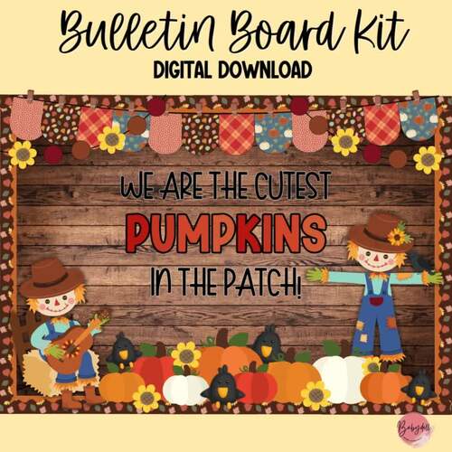 Scarecrow Pumpkin Patch Bulletin Board Kit | Autumn Classroom & Door ...
