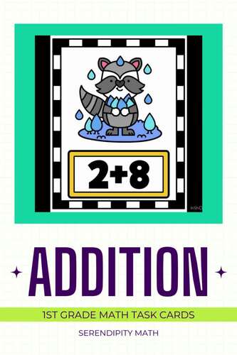 Addition Facts 6-10 Task Cards —Animal Theme by Serendipity Math Shop