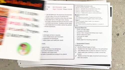 Drawing Step by Step | Elementary Art Lesson Plan| Crayon Line Art Lesson