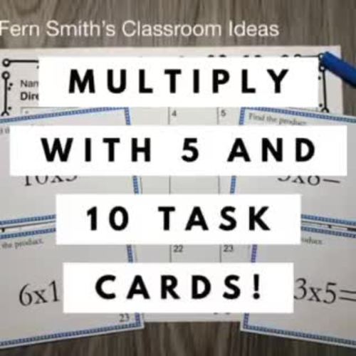 3rd Grade Go Math 4.2 Multiply with 5 and 10 Task Cards | TpT