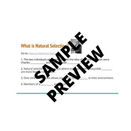 Natural Selection Webquest by Science Sub Plans | TPT