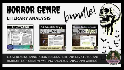 Horror Close Reading Bundle | Annotation, Literary Devices & Analysis ...