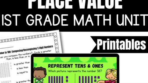 Digital Place Value Lessons Unit with Printables & Assessments for 1st ...